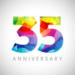 35 years anniversary celebration logo 35th Vector Image