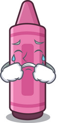 Crying orange crayon in cartoon shape Royalty Free Vector