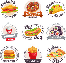 Fast food set Royalty Free Vector Image - VectorStock
