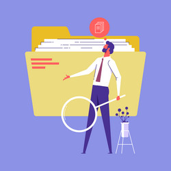 Folder file cabinet cartoon Royalty Free Vector Image