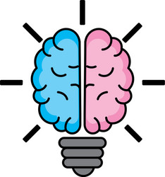 Brain bulb to creative ideas solutions Royalty Free Vector