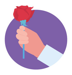 Giving rose Royalty Free Vector Image - VectorStock