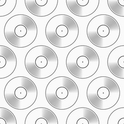 Vinyl records seamless pattern record Royalty Free Vector