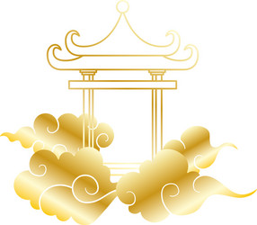 Chinese tower columns structure line style icon Vector Image