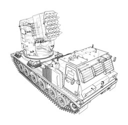 Military track missile system Royalty Free Vector Image