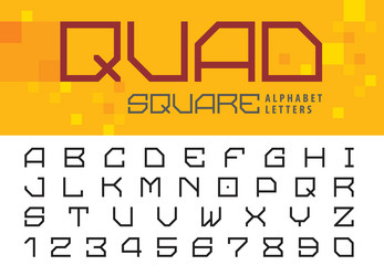 Square alphabet letters and numbers Royalty Free Vector