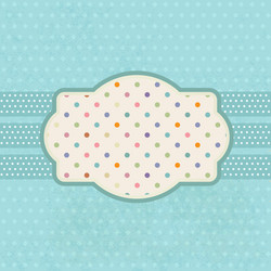 Vintage pastel frame on polka dot background Vector Image