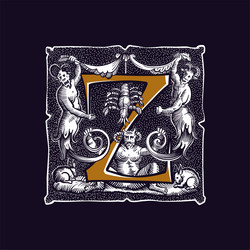 Witchcraft alphabet gothic medieval initials Vector Image