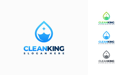 Cleaning king logo designs concept Royalty Free Vector Image