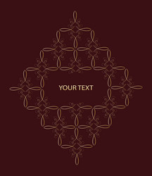 Wsp in calligraphy framework label Royalty Free Vector Image