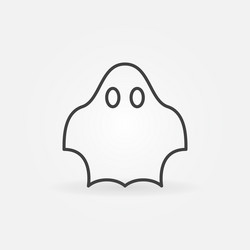 White cartoon ghost front and side view Royalty Free Vector