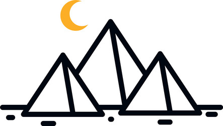 Half moon and stars icon line style Royalty Free Vector