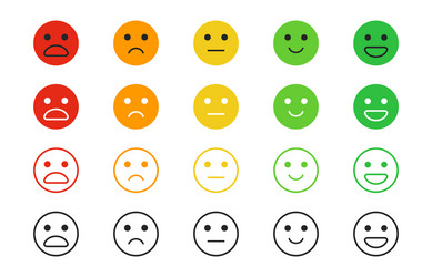Set emotion rating feedback satisfaction Vector Image