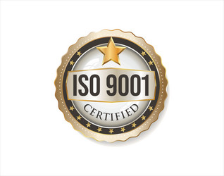 Iso 9001 certified golden labels collection Vector Image