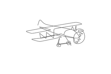 Retro Biplane Drawing Vector Images (over 320)