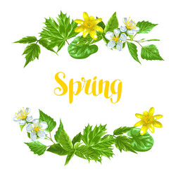 Spring fresh green leaves Royalty Free Vector Image