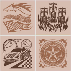 Auto racing emblems - sport car logo Royalty Free Vector