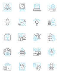 Profits earned linear icons set revenue gain Vector Image