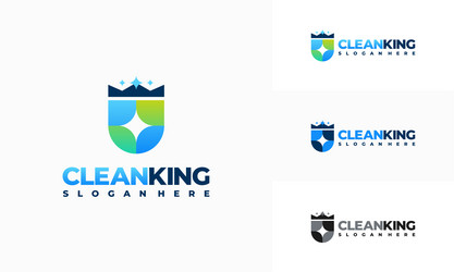 Cleaning king logo designs concept Royalty Free Vector Image