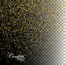 Sparkling golden glitter on transparent Royalty Free Vector