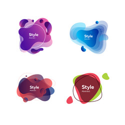 Neon multi layer shapes set Royalty Free Vector Image