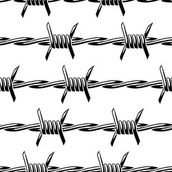 Barbed wire seamless pattern sharp barbwire Vector Image