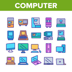 Computer desktop pc logo design icon Royalty Free Vector