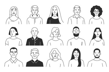 Big set of people avatars for social media Vector Image