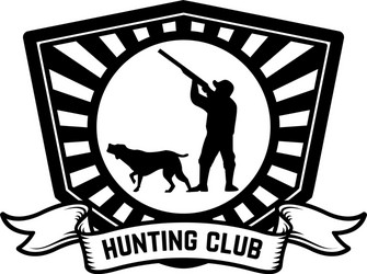 Set hunting emblem templates rifles Royalty Free Vector
