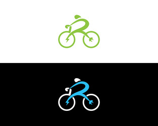 Letter r bike logo design template Royalty Free Vector Image
