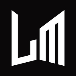 Lm logo monogram hexagon slice design template Vector Image