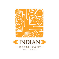 Indian restaurant logo design authentic Royalty Free Vector