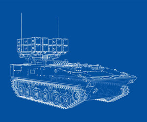 Military track missile system Royalty Free Vector Image