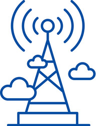 Radio base station linear icon concept Royalty Free Vector