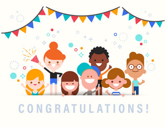 Congratulations banner with balloon Royalty Free Vector