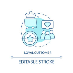 Loyal customers blue gradient concept icon Vector Image