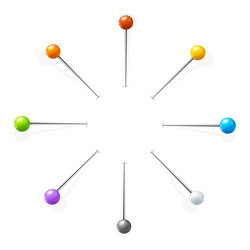 Pincushion with needles and pins isolated on white