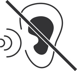 Deaf icon disability to hear world Royalty Free Vector Image