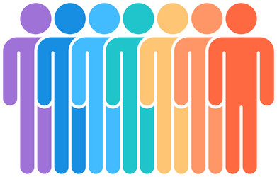 Seven human sign people symbol Royalty Free Vector Image