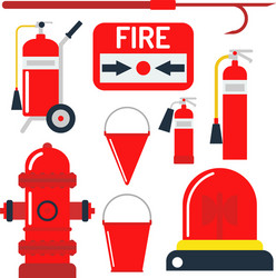 Firefighting fire protection equipment Royalty Free Vector