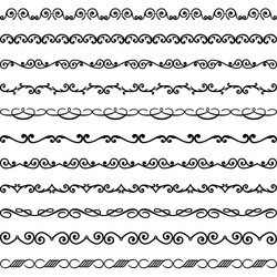 Old border designs set Royalty Free Vector Image