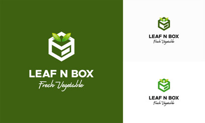 Vegetable box logo designs concept nature Vector Image