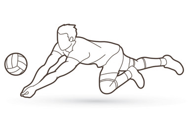 Volleyball Player Outline