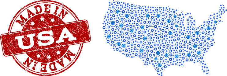 Handmade composition of map usa territories Vector Image