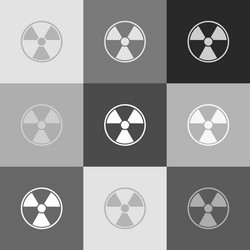 Radiation round sign grayscale version Royalty Free Vector
