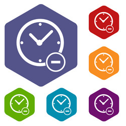 Add time hexagon icon set Royalty Free Vector Image