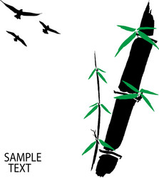 Bamboo bush with birds Royalty Free Vector Image