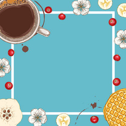 Blue menu template for cafe Royalty Free Vector Image