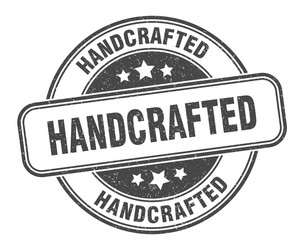 Hand crafted stamp label round Royalty Free Vector Image