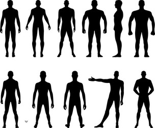 Male Figure Silhouette - Full Length Royalty Free Vector